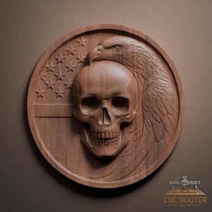American Flag Eagle Skull 3d - Etsy
