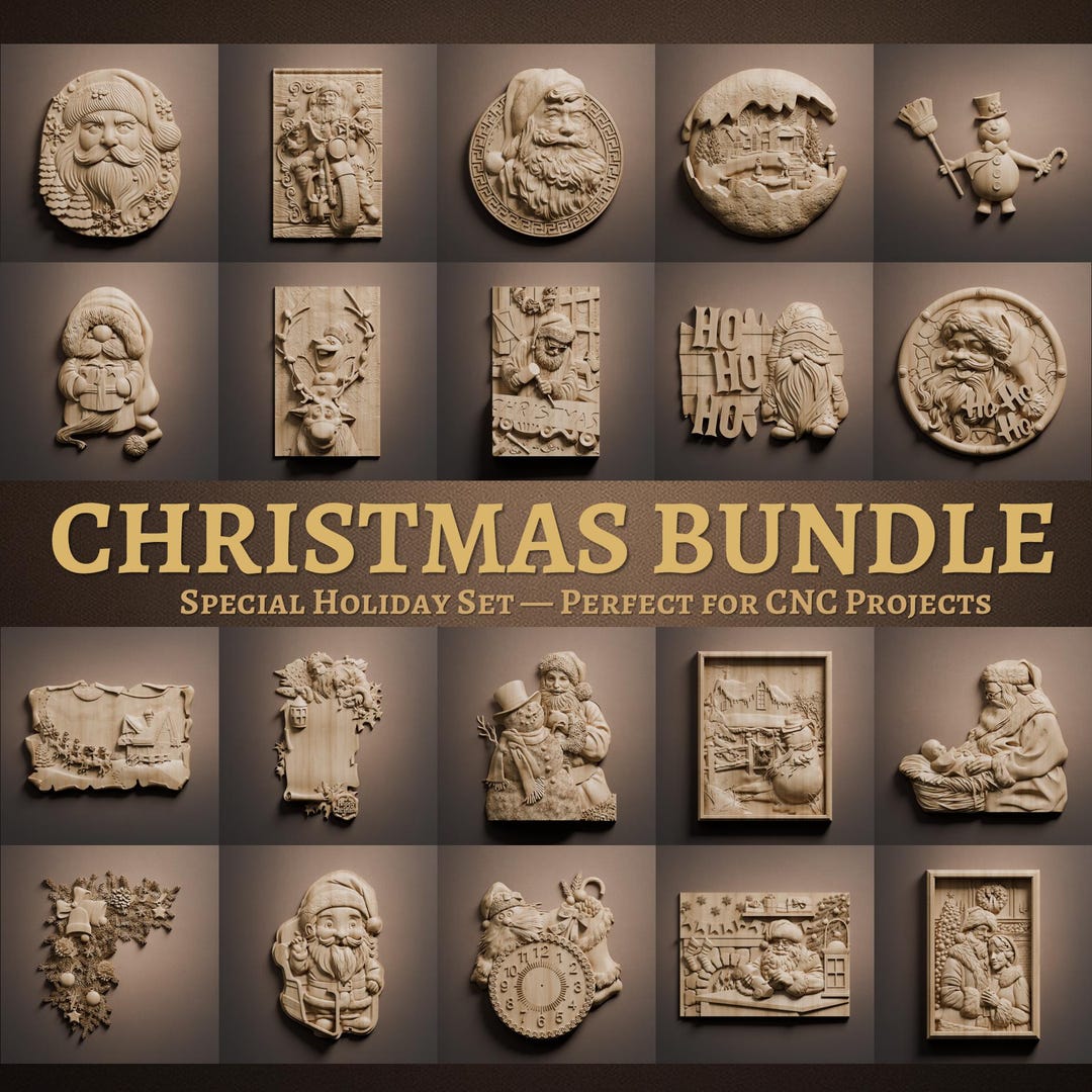 Christmas STL Bundle – 3D Wood Carving STL Files for CNC Router ...