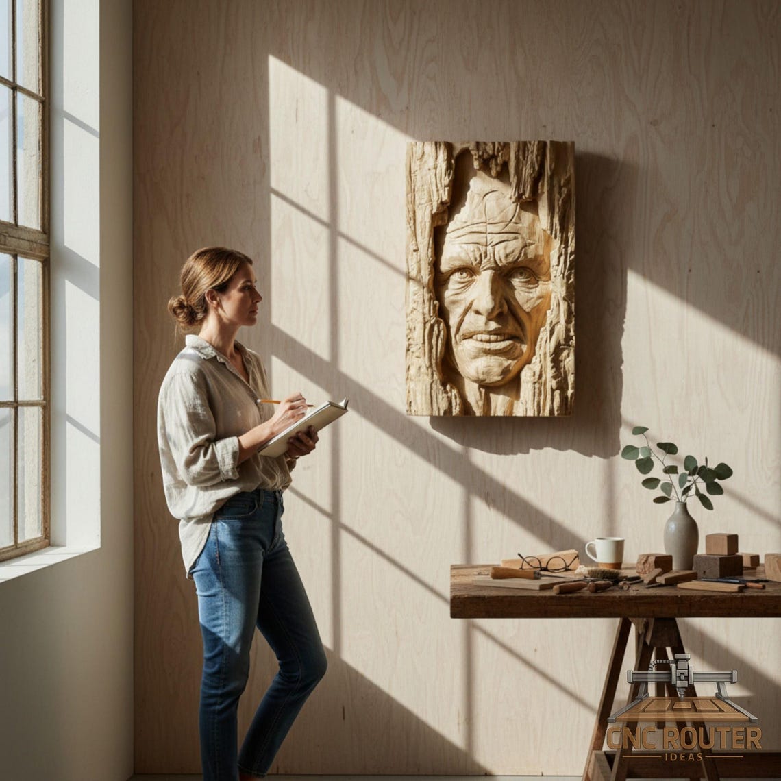 Haunted Tree Spirit Face Relief – 3D Wood Carving STL File for CNC ...