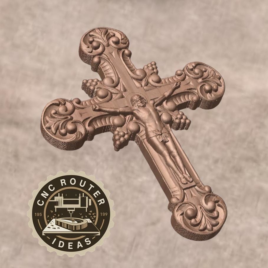 Jesus Christian Cross - STL File for CNC Wood Carving, Cnc Router Files ...