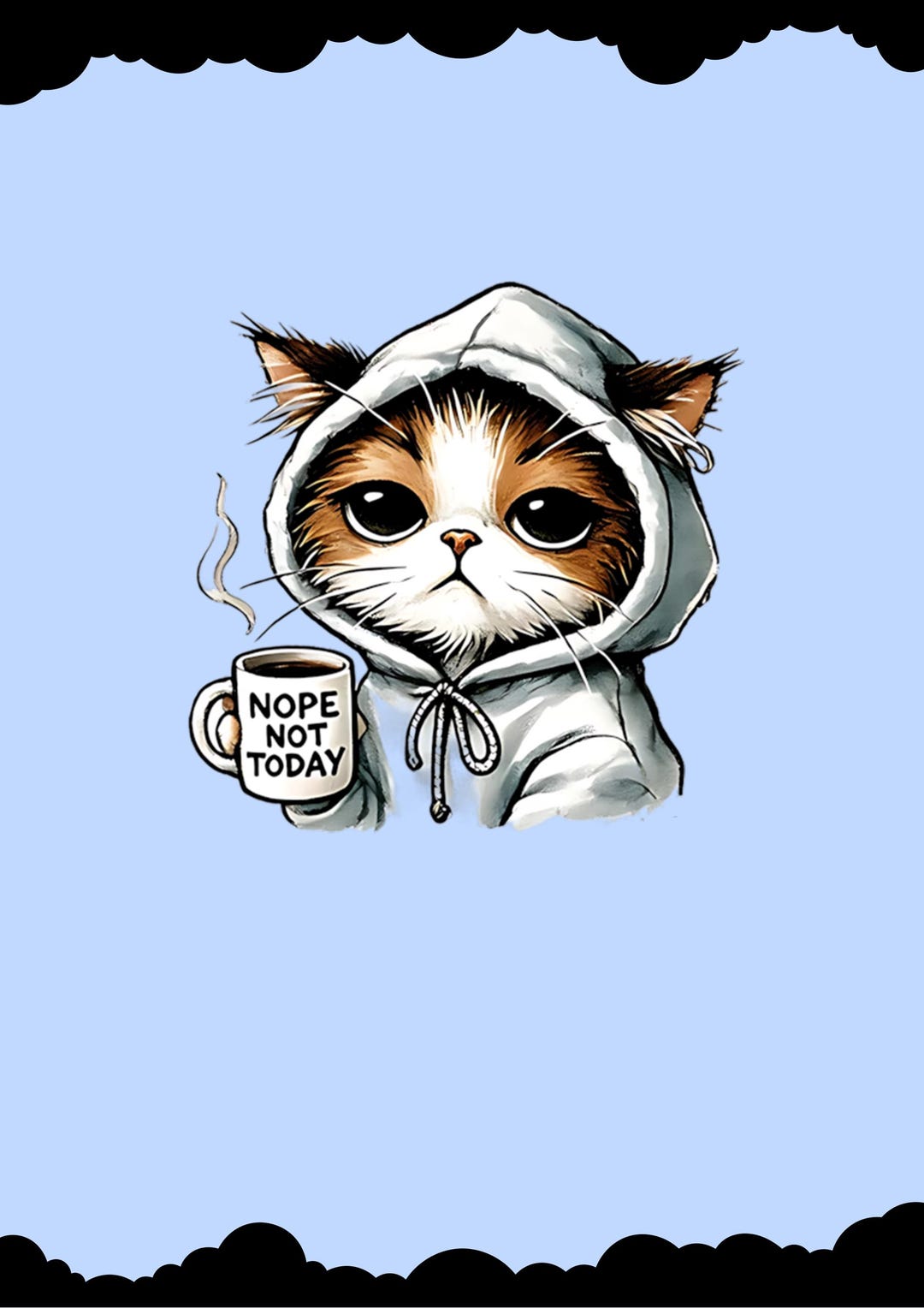 Digital Download - Printable Poster - Funny Cat Moods Coffee - Nope Not ...