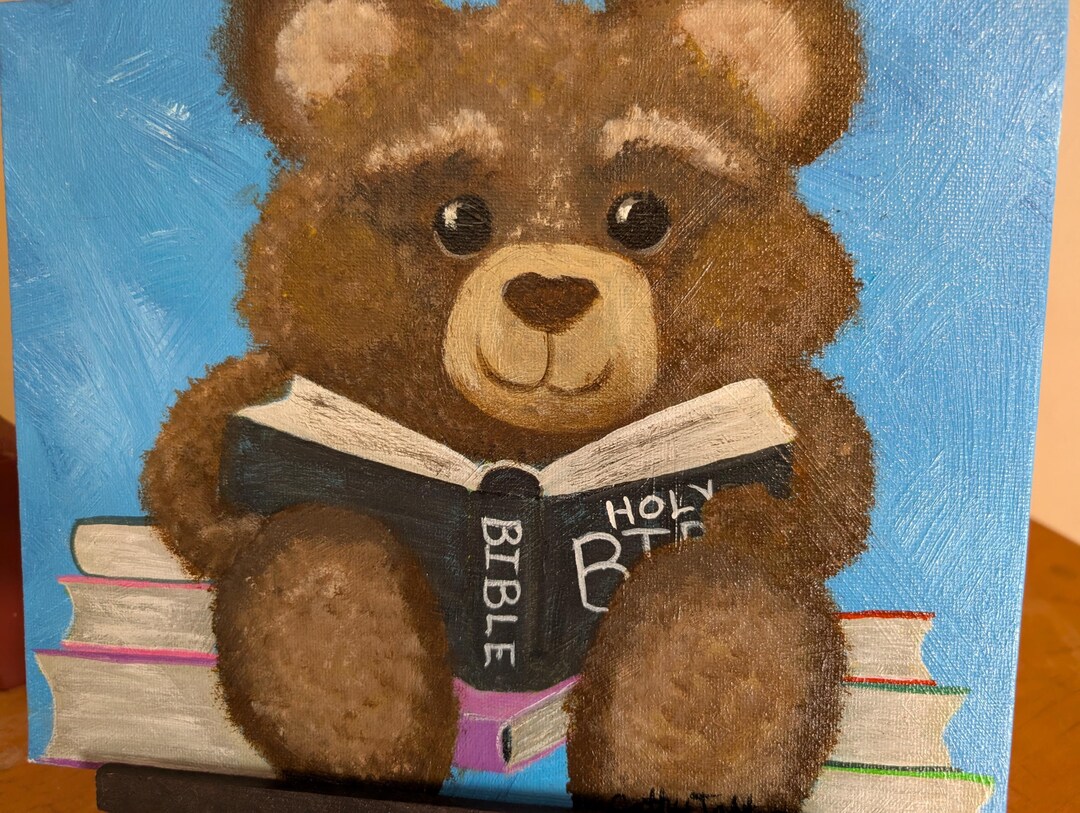 Teddy Bear - Christian Nursery Wall Art - Children's Room Wall Hanging ...