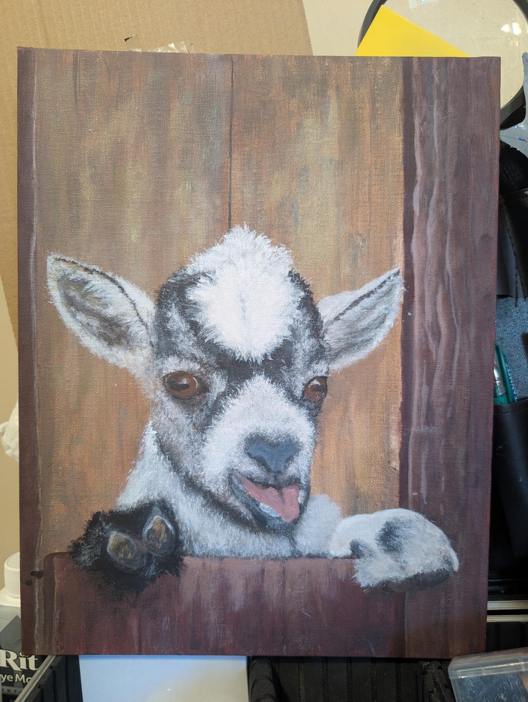 Original Goat Painting - Whimsical Goat Art - Farm Animal Artwork ...