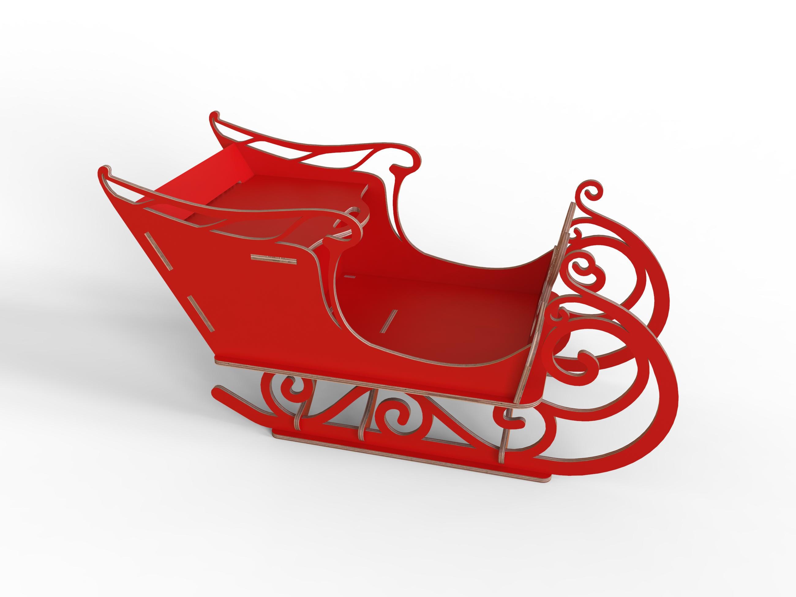 Christmas Sledge CNC Router Cut Template, Plywood Sleigh (digital File ...