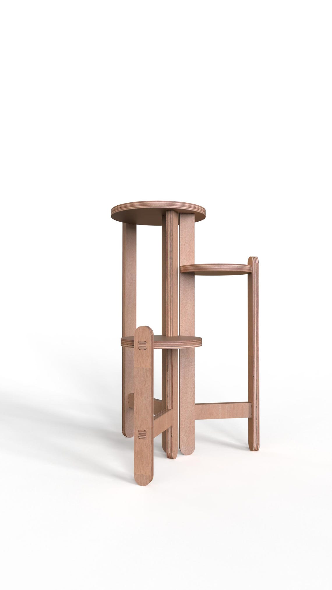Triple Plant Pot Stands Cnc Cut Plan, Three Potted Plant Stand, Flower ...