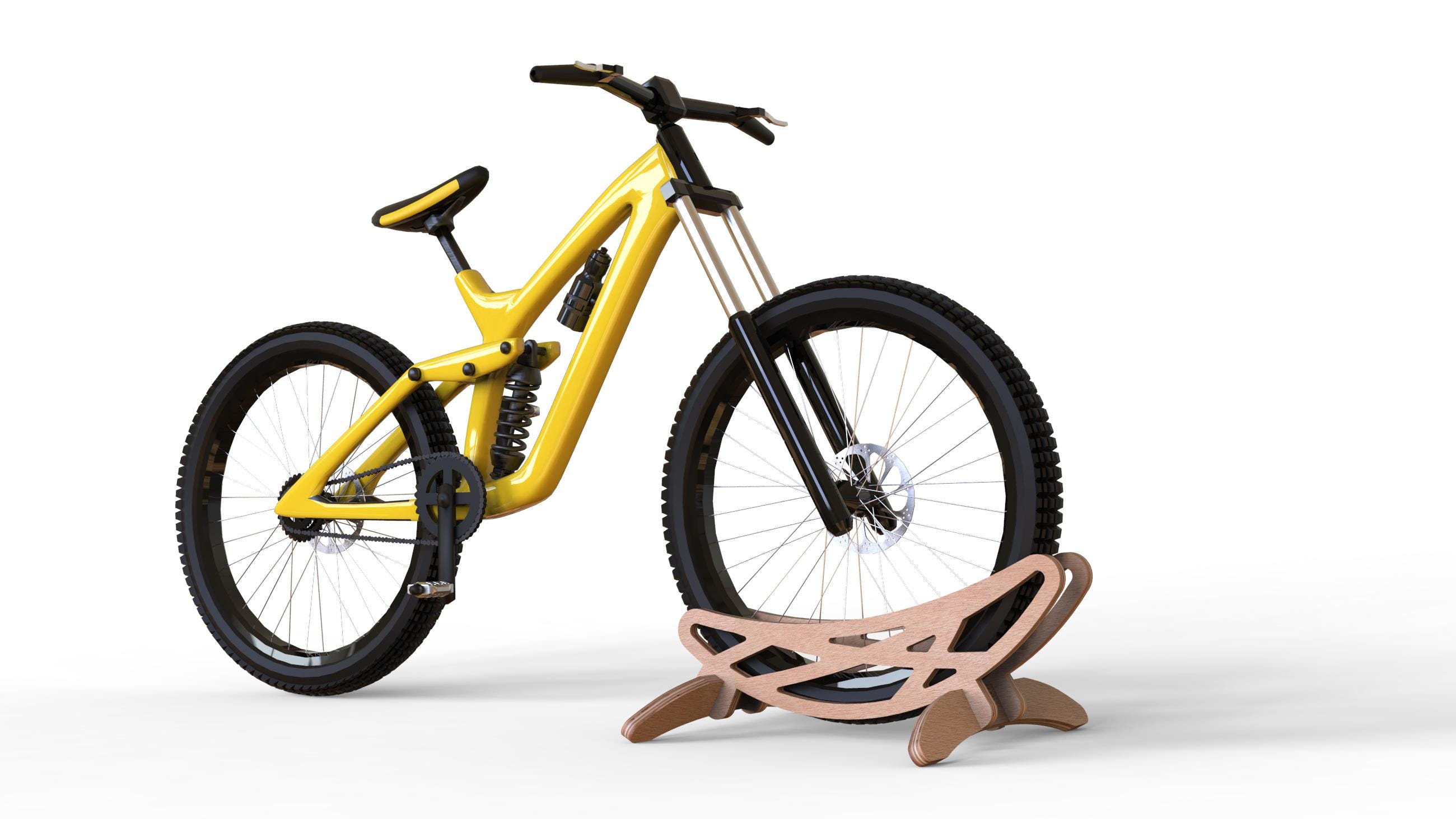 Wood Bike Stand, Bike Floor Holder, Bike Rack, Cnc Bike Stand, CNC ...