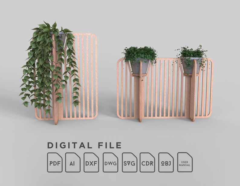 Wooden Plant Pot Stand CNC Cut File, Garden Risers (DXF SVG Template ...