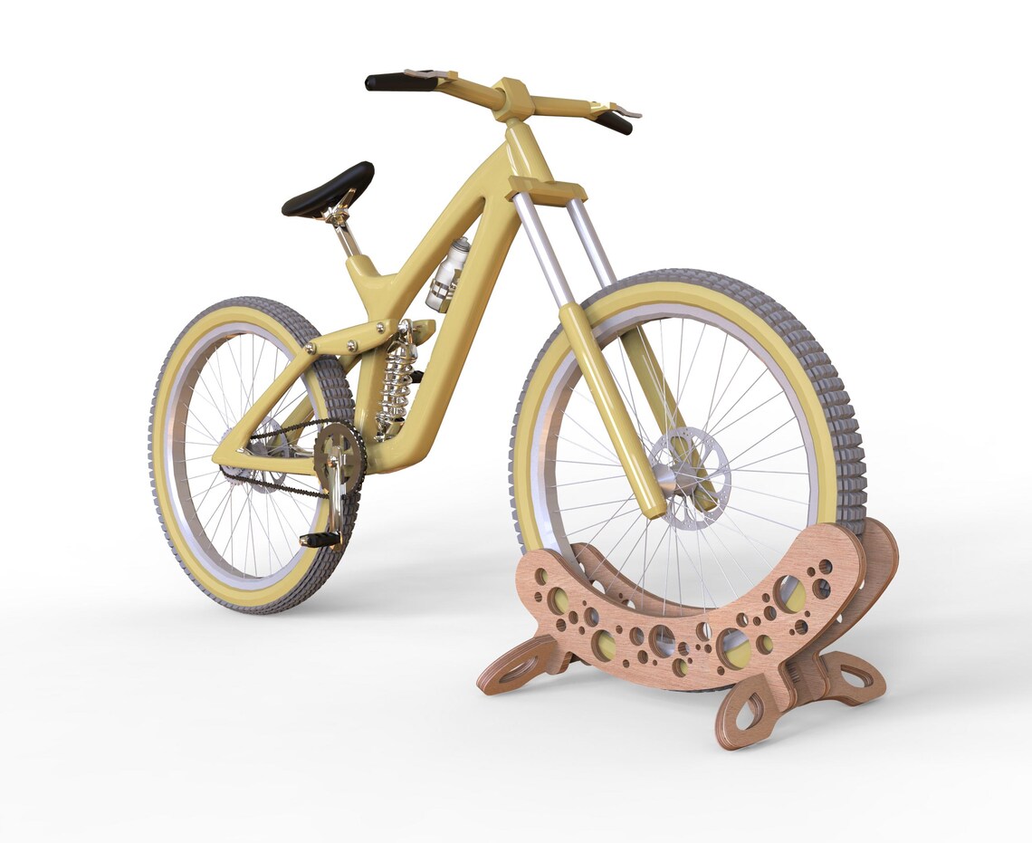 Plywood Bike Stand, Bike Floor Holder, Bike Rack, CNC Template, Bicycle ...