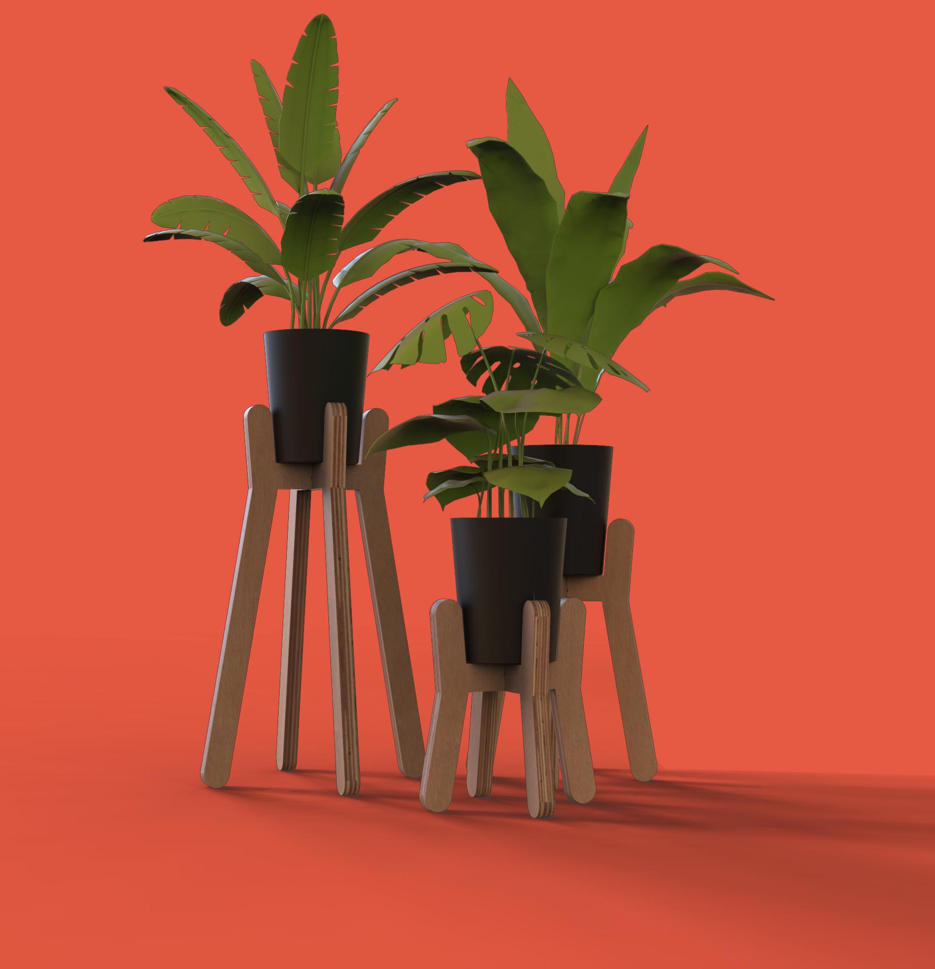 Plant Pot Stands Cnc Cut Plan, Digital Potted Plant Stand, Flower Pot ...