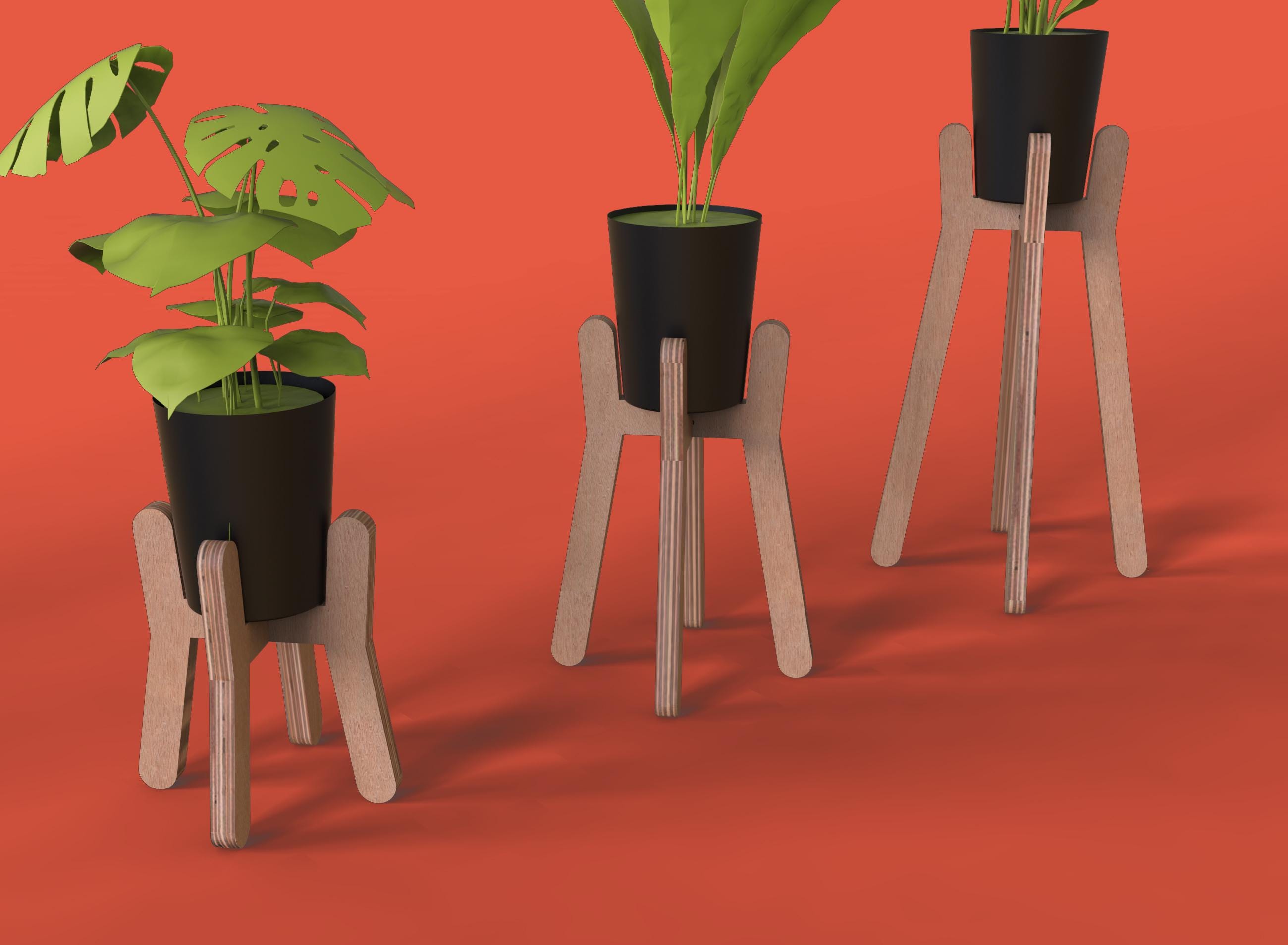 Plant Pot Stands Cnc Cut Plan, Digital Potted Plant Stand, Flower Pot ...