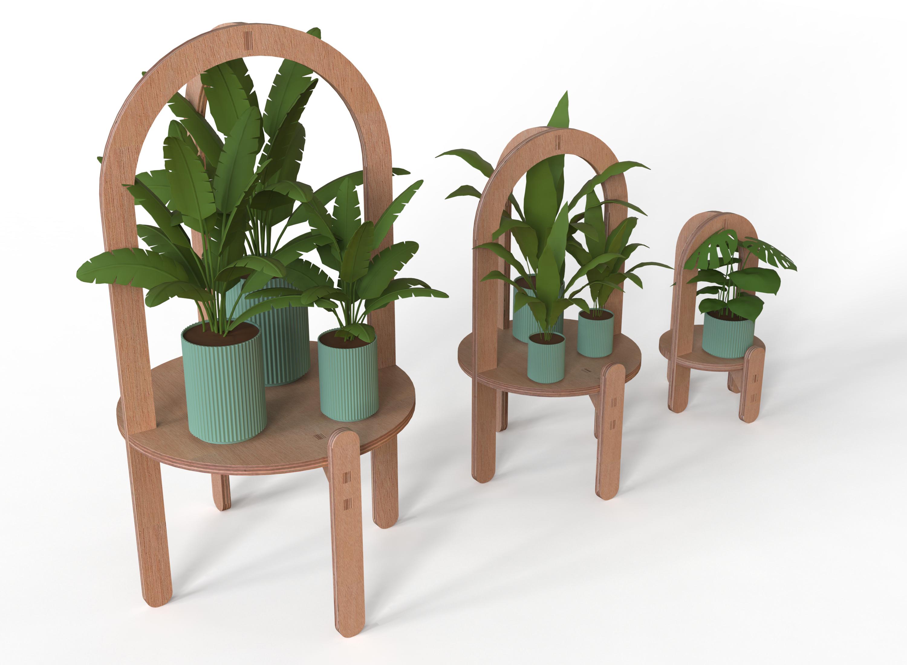 Plant Pot Stands Cnc Cut Plan, Digital Potted Plant Stand, Flower Pot ...
