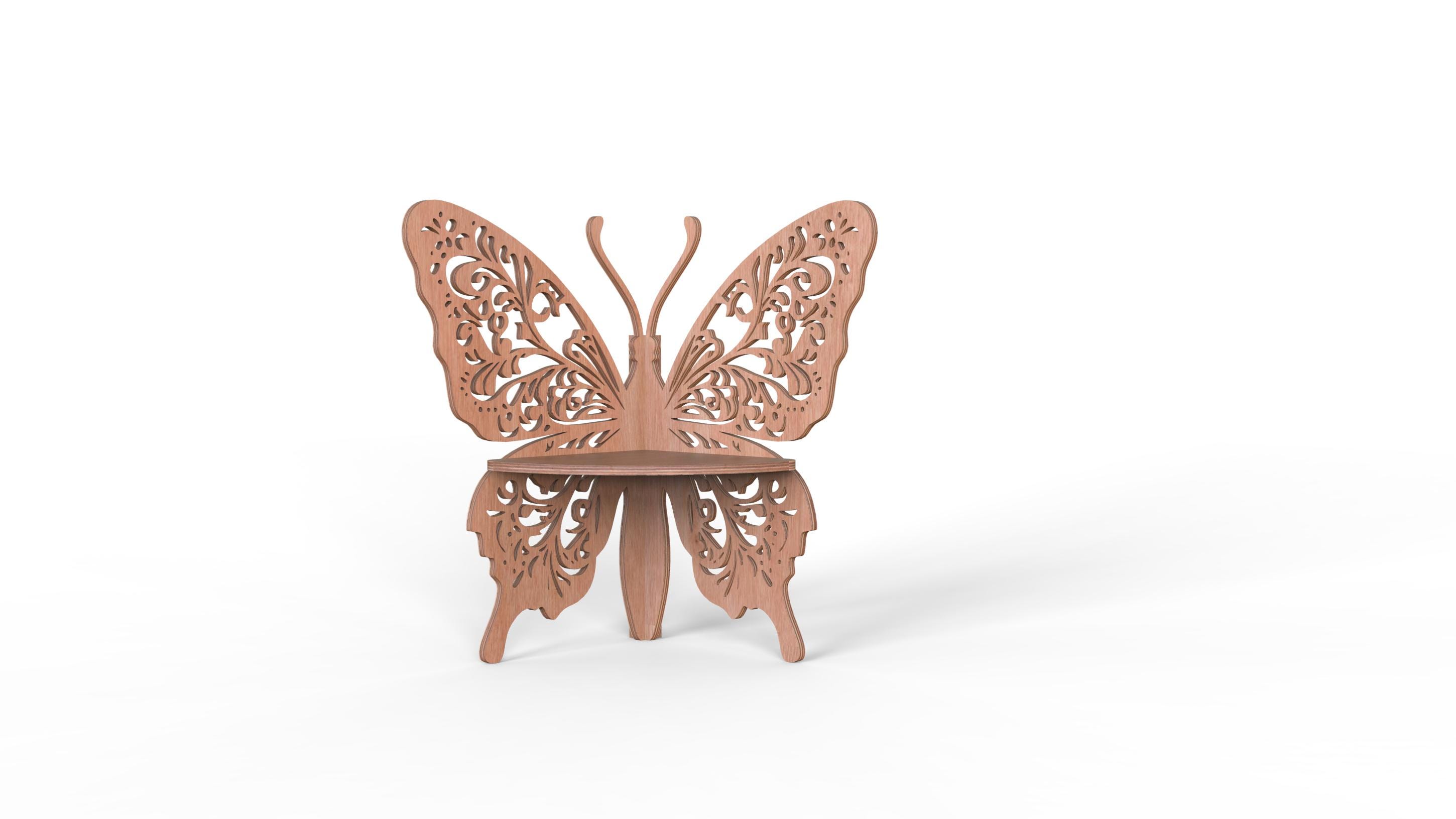 Kids Seat Plywood Butterfly Chair DXF SVG File Cnc, Laser Cut / Custom ...