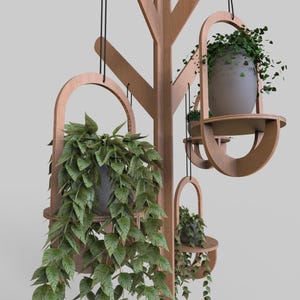 Plant Pot Stands Cnc Cut Plan, Digital Hanging Plant Stand, Flower Tree ...