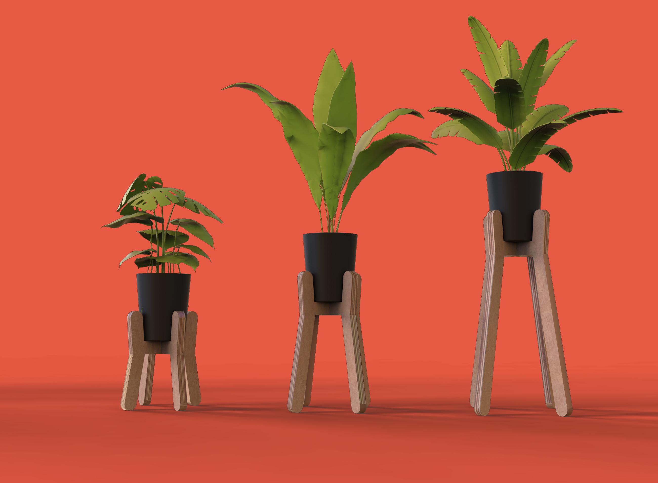 Plant Pot Stands Cnc Cut Plan, Digital Potted Plant Stand, Flower Pot ...