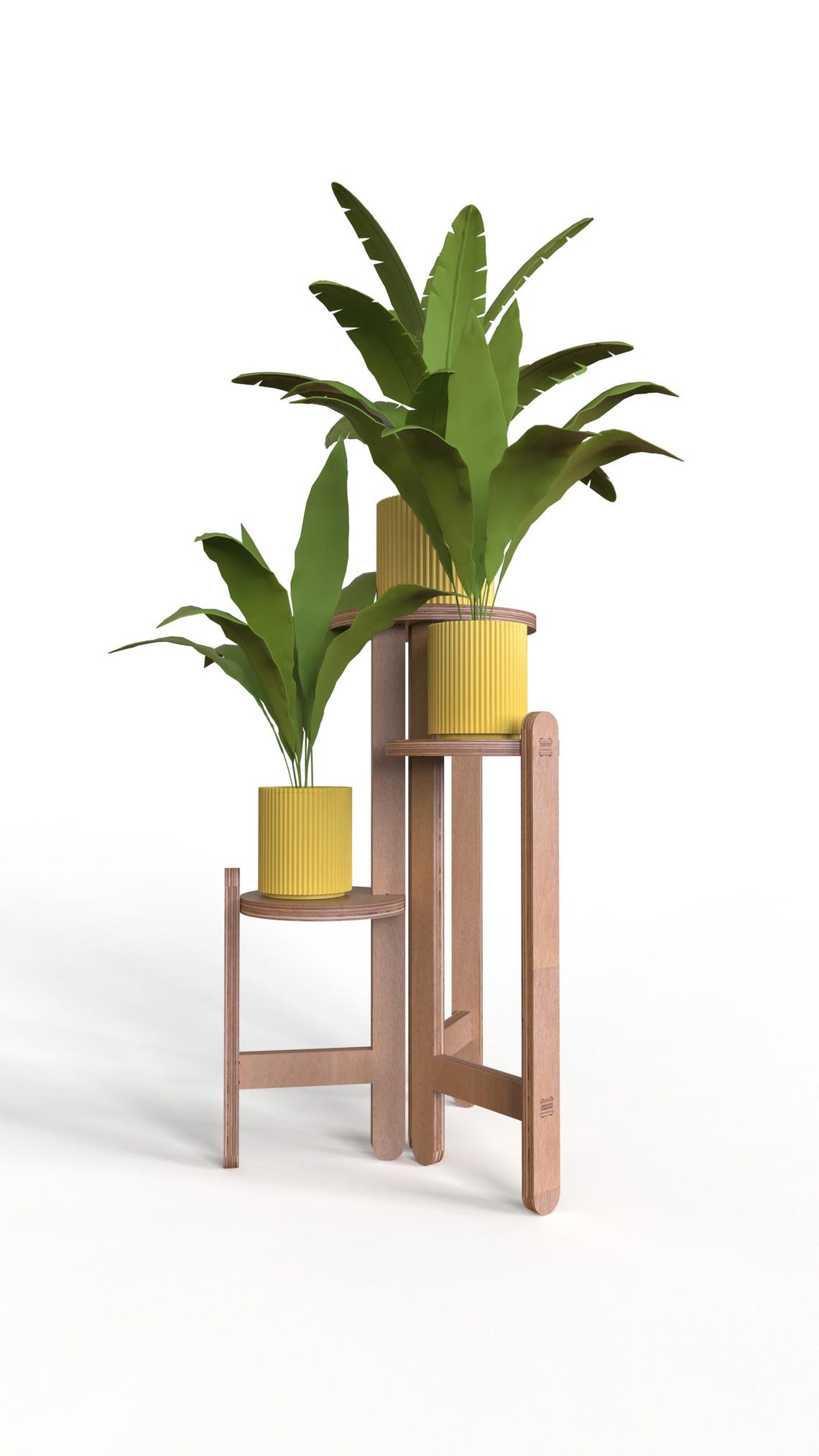 Triple Plant Pot Stands Cnc Cut Plan, Three Potted Plant Stand, Flower ...