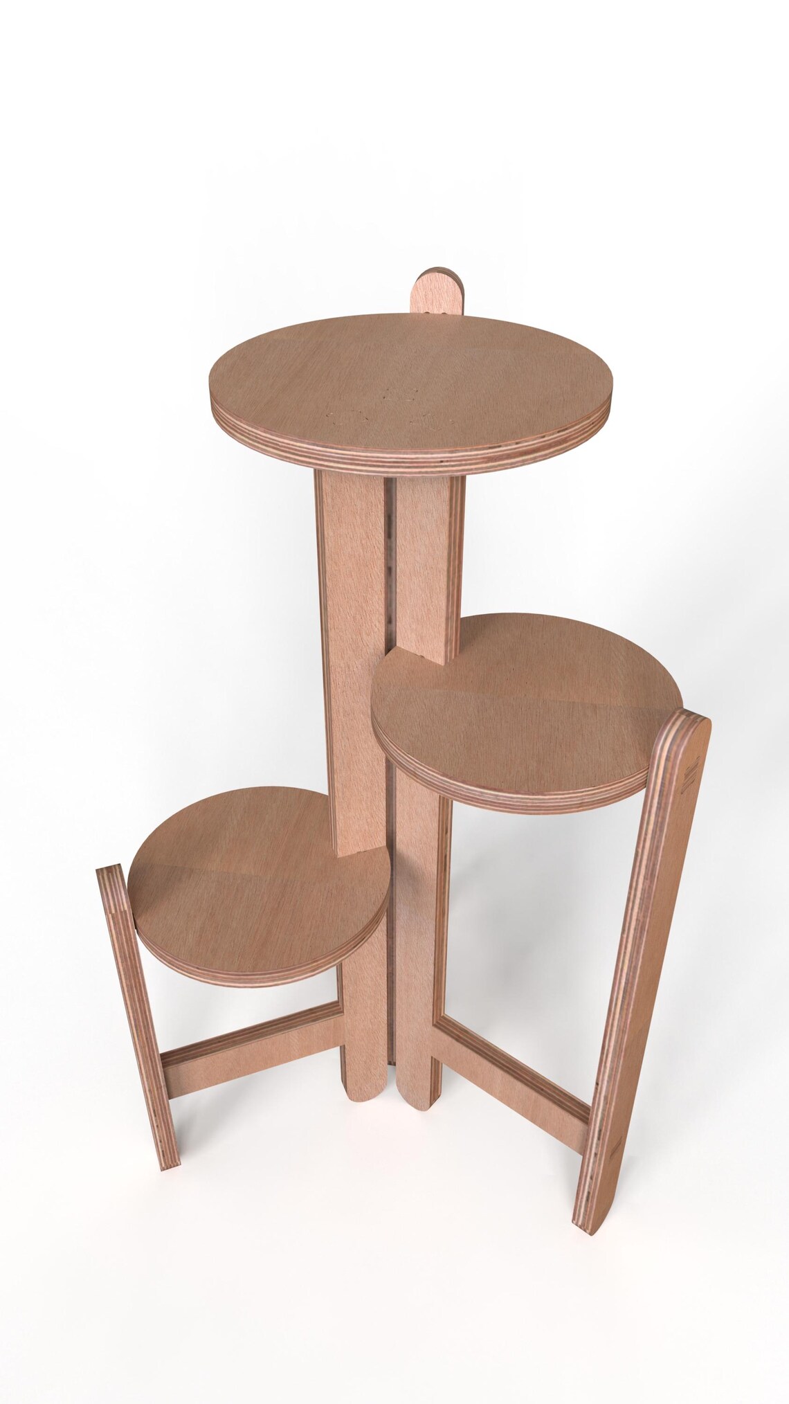 Triple Plant Pot Stands Cnc Cut Plan, Three Potted Plant Stand, Flower ...