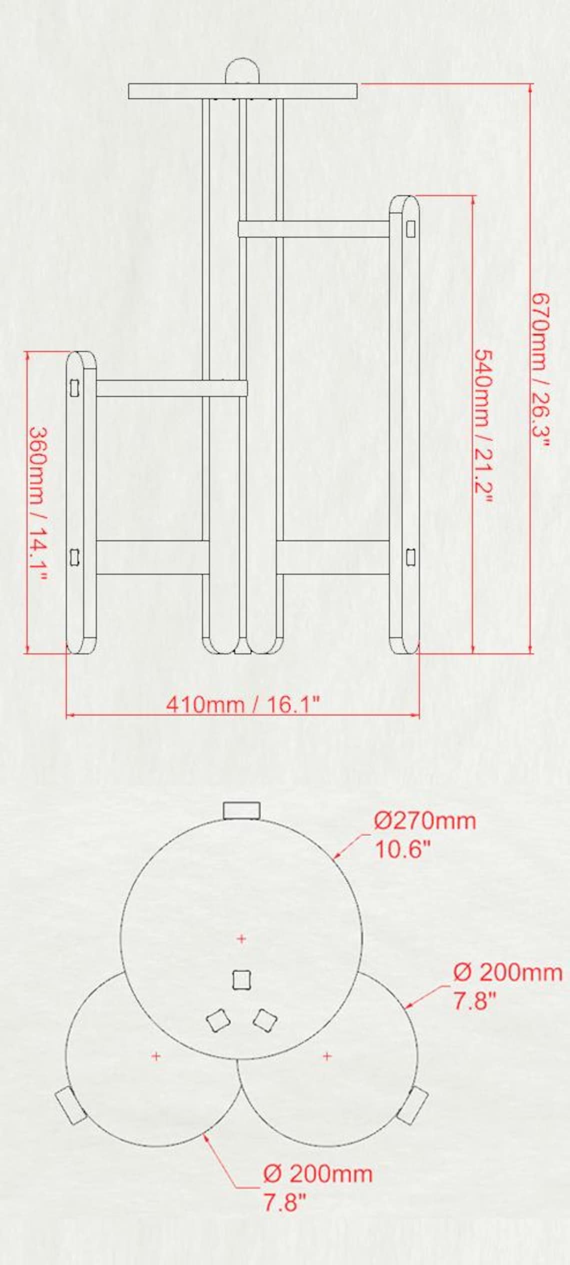 Triple Plant Pot Stands Cnc Cut Plan, Three Potted Plant Stand, Flower ...