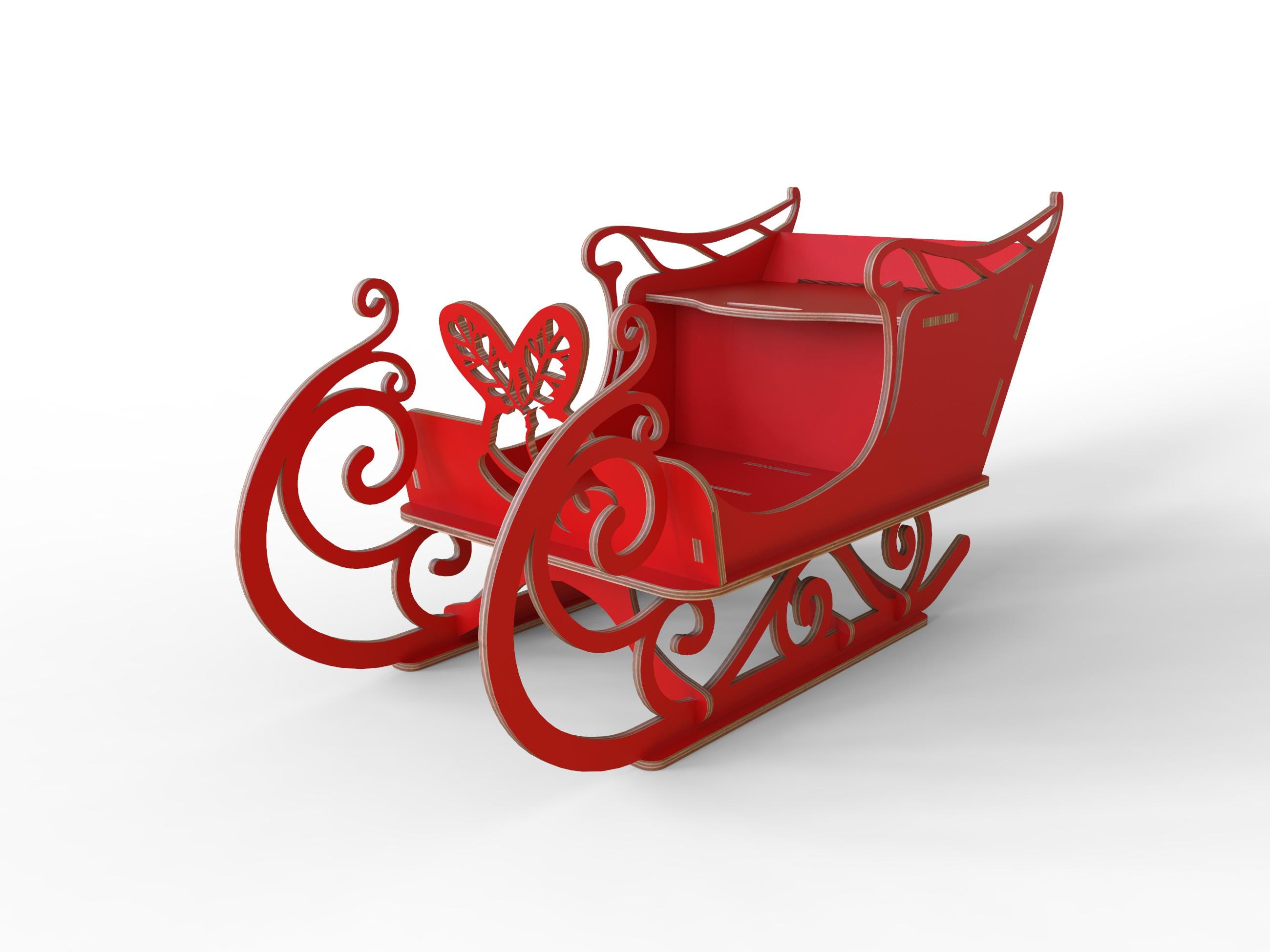 Christmas Sledge CNC Router Cut Template, Plywood Sleigh (digital File ...