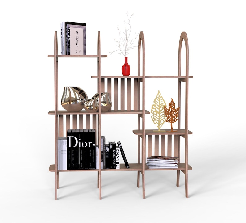 Wooden Shelf CNC Router Cut File, Furniture Rack Display Stand Bookcase ...