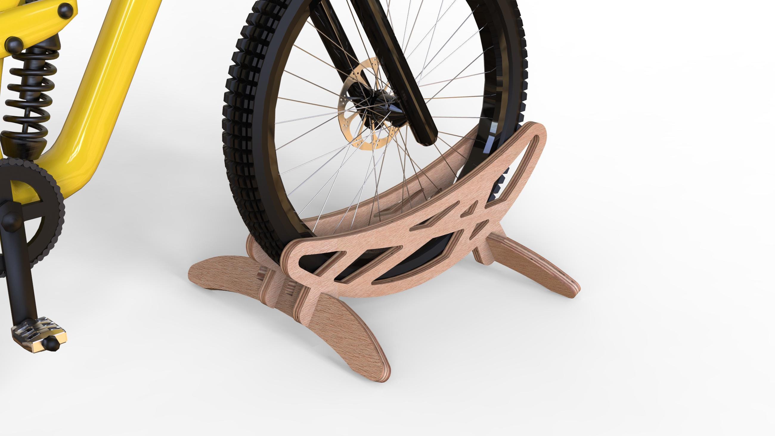 Wood Bike Stand, Bike Floor Holder, Bike Rack, Cnc Bike Stand, CNC ...