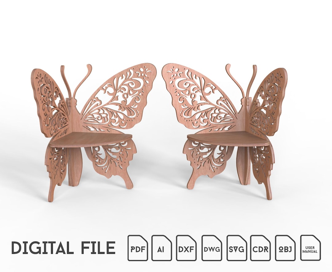 Kids Seat Plywood Butterfly Chair DXF SVG File Cnc, Laser Cut / Custom ...