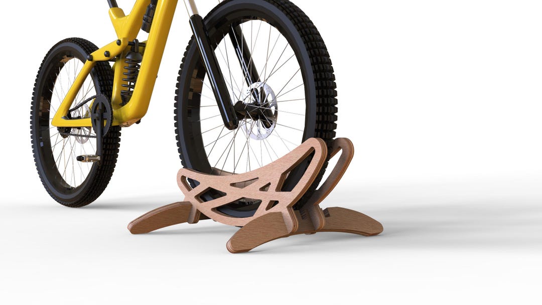 Wood Bike Stand, Bike Floor Holder, Bike Rack, Cnc Bike Stand, CNC ...