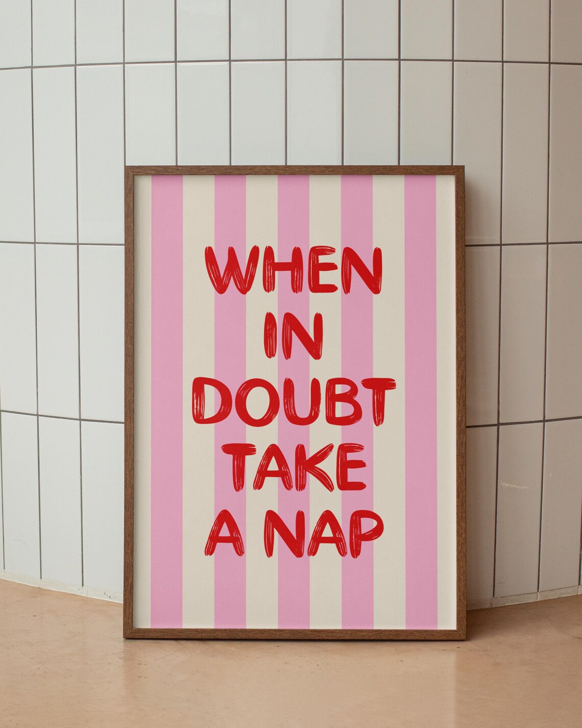 Take A Nap Printable Wall Art, Above Bed Art, Preppy Pink Print ...