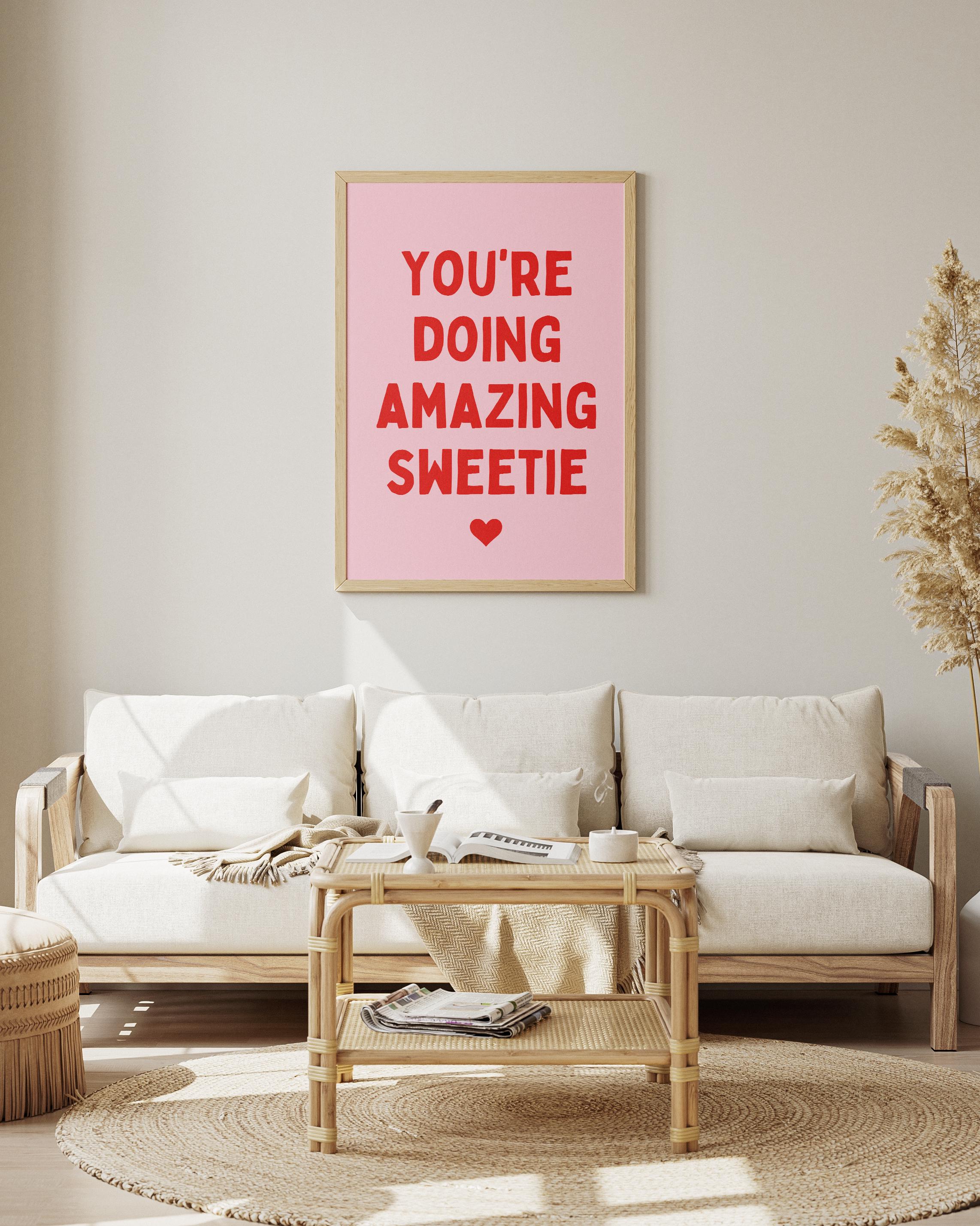You're Doing Amazing Sweetie Print, Printable Wall Art, Trendy ...