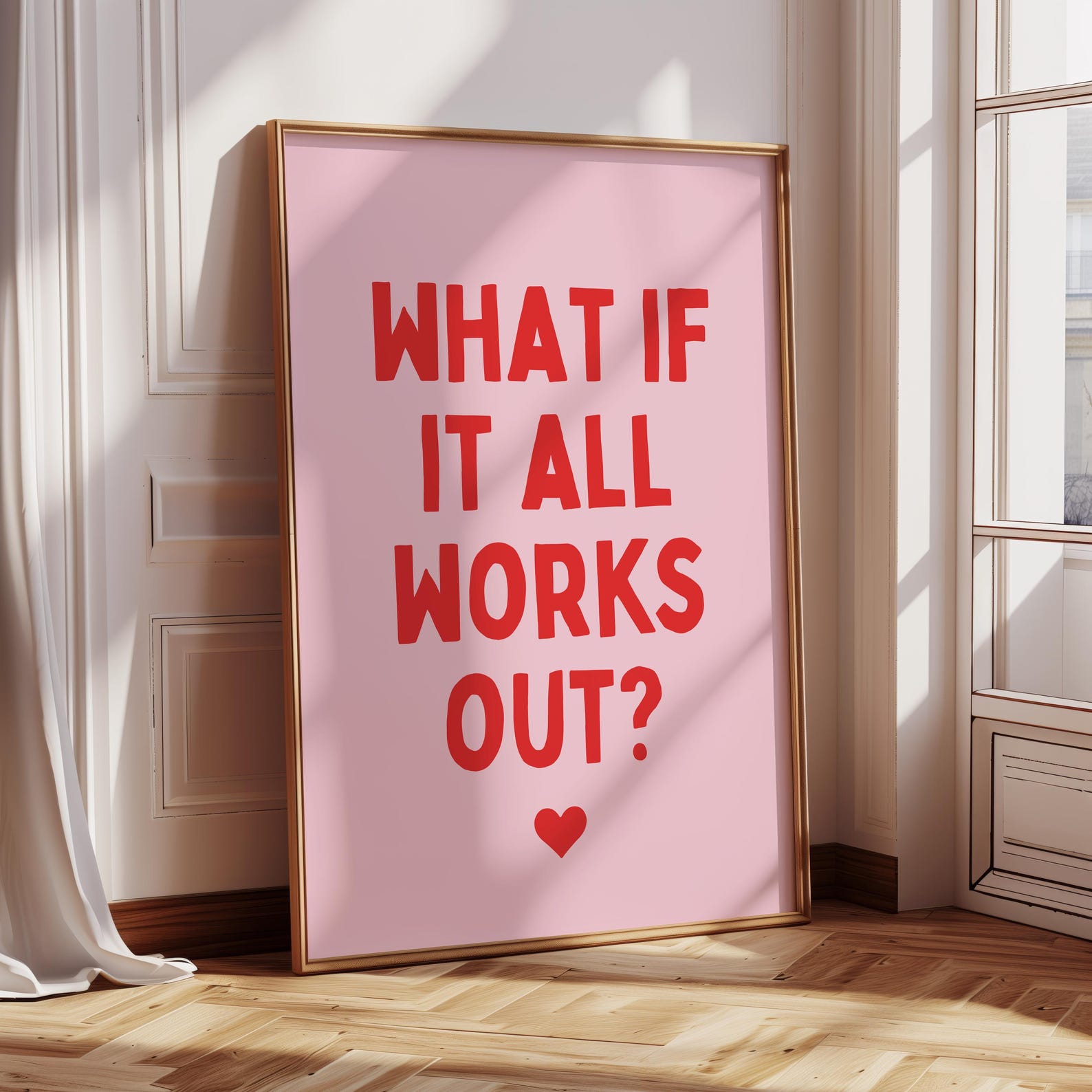 What If It All Works Out Print, Printable Wall Art, Trendy Typography ...