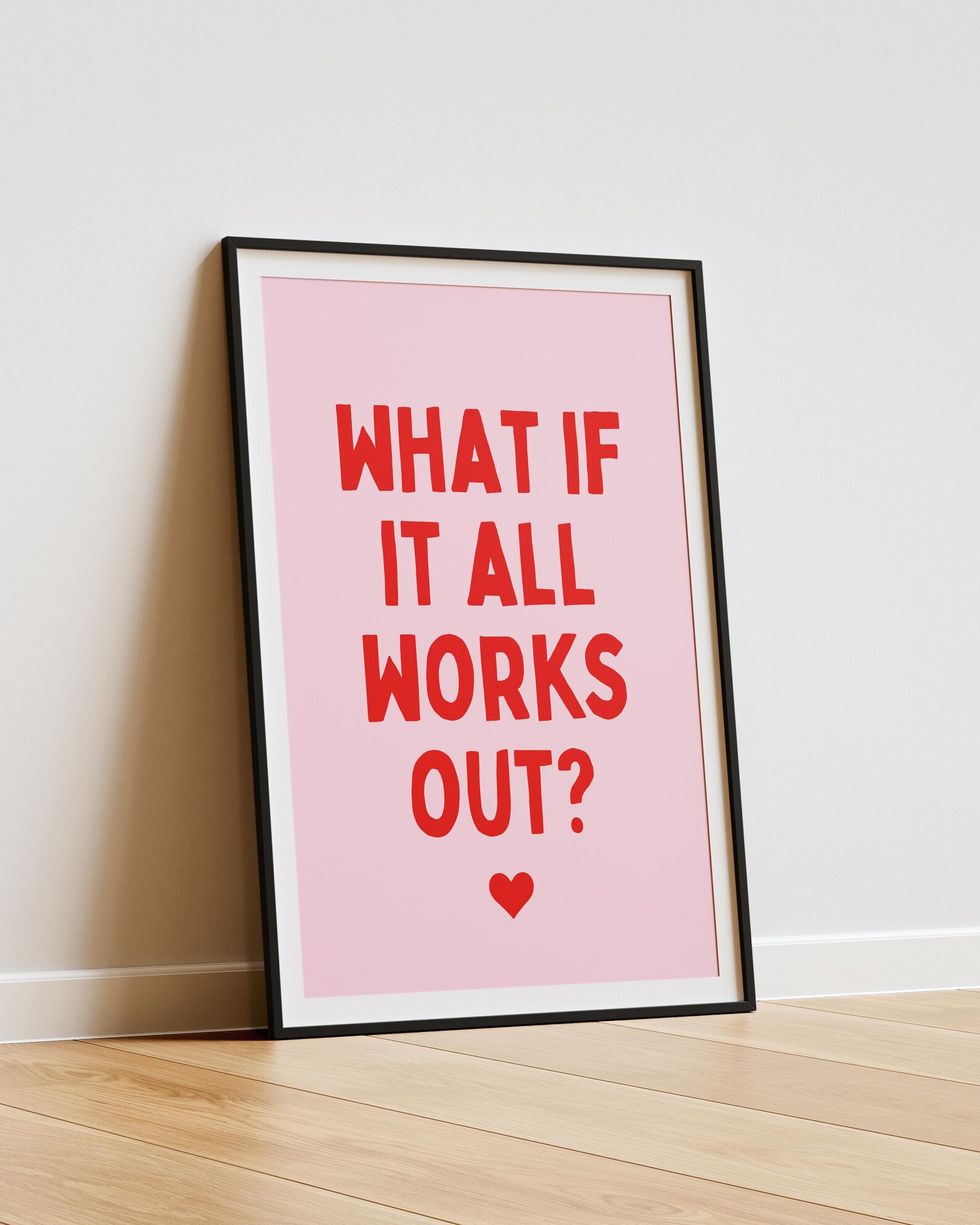 What If It All Works Out Print, Printable Wall Art, Trendy Typography ...