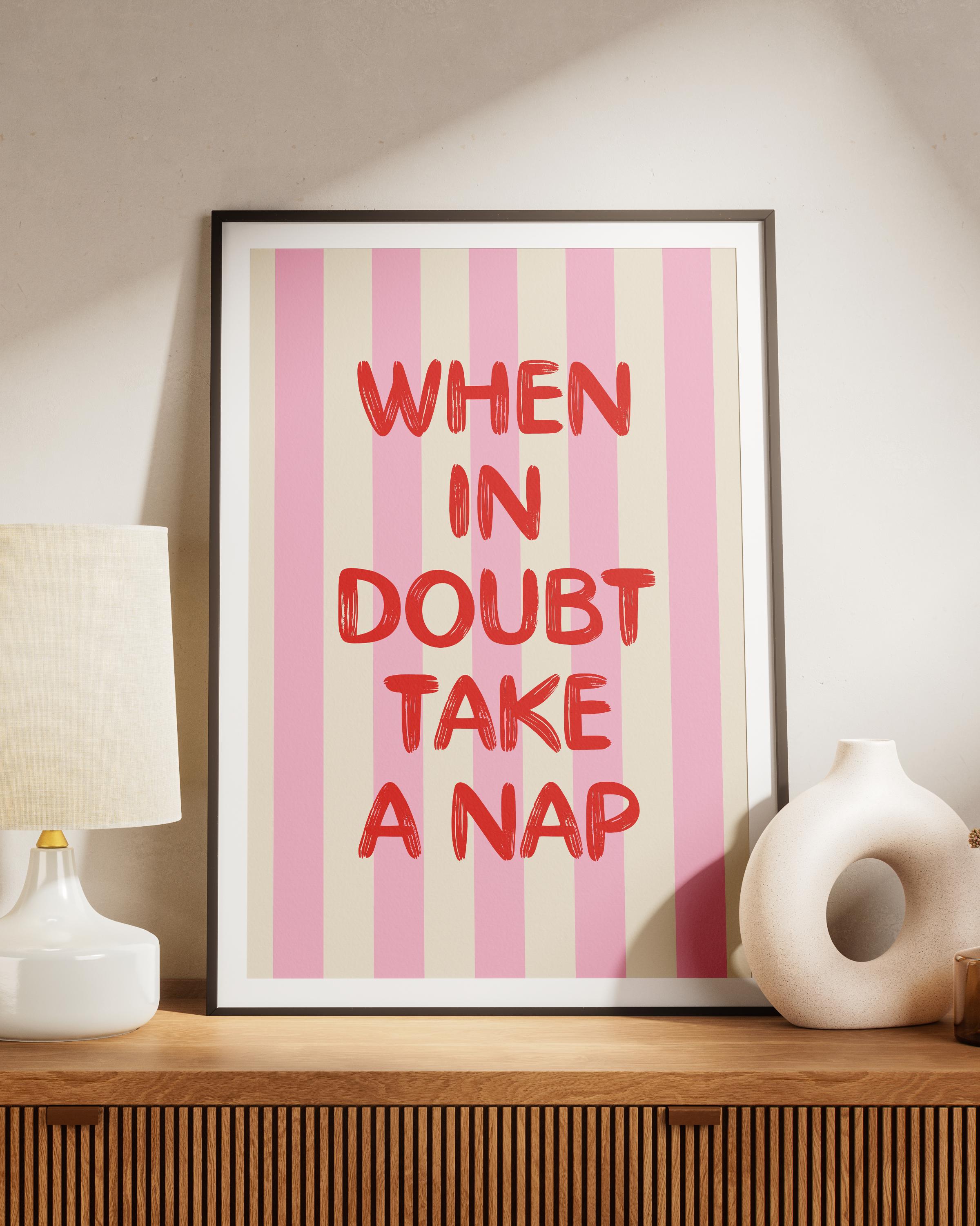 Take A Nap Printable Wall Art, Above Bed Art, Preppy Pink Print ...