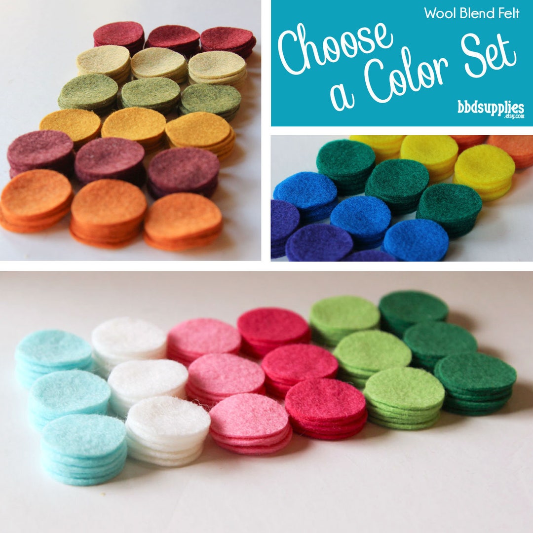 Wool Blend Felt Circles 90 1.25 Circles Pick a Color - Etsy