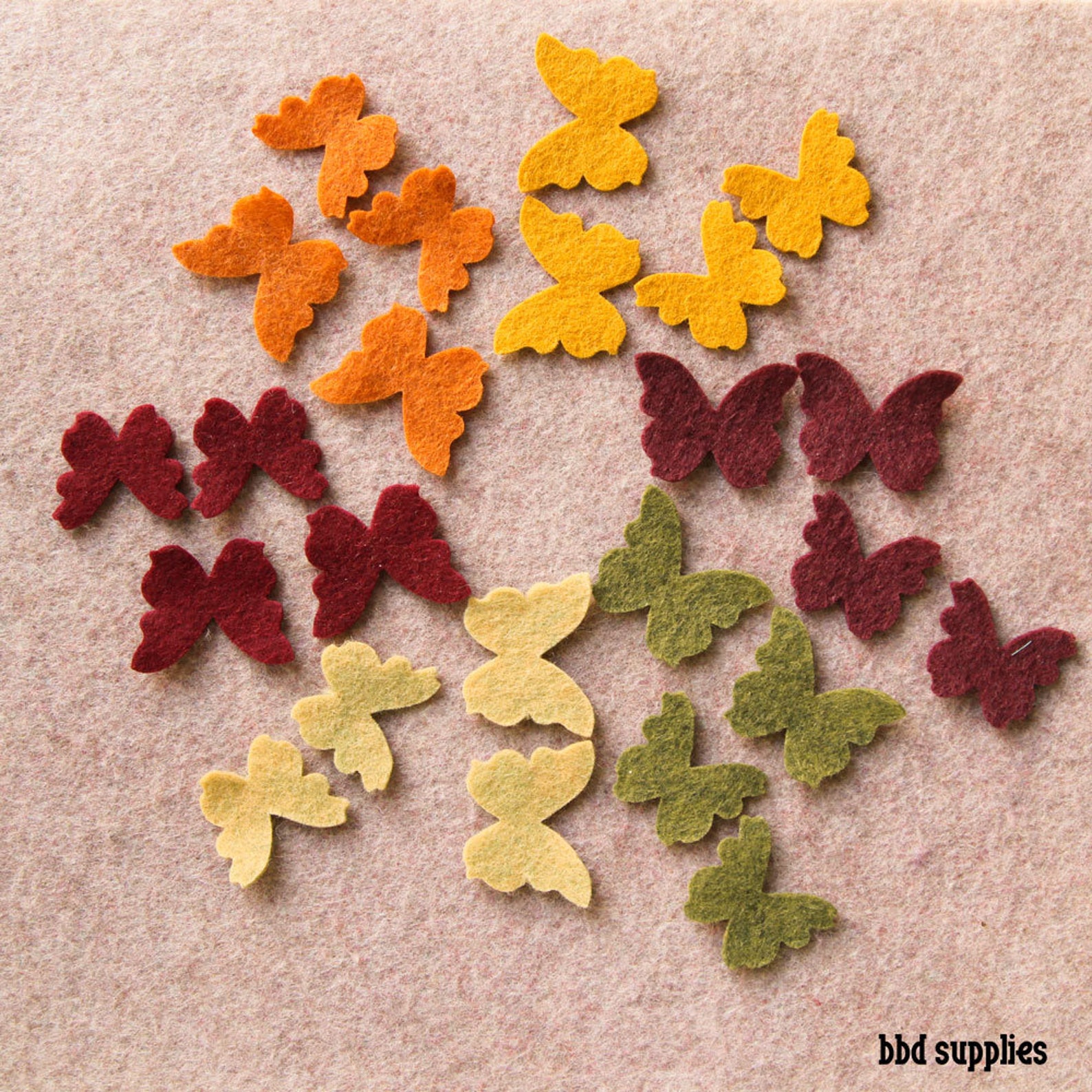 Wool Blend Felt Butterflies 48 Tiny Butterflies Pick a - Etsy