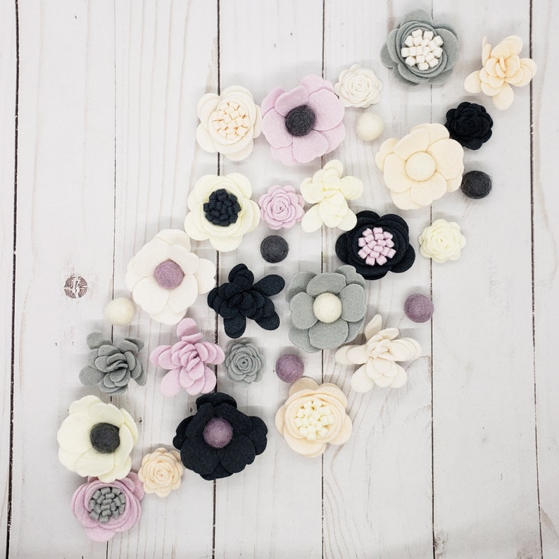Loose Felt Flowers Lydia Flower Collection Pick Your Color - Etsy