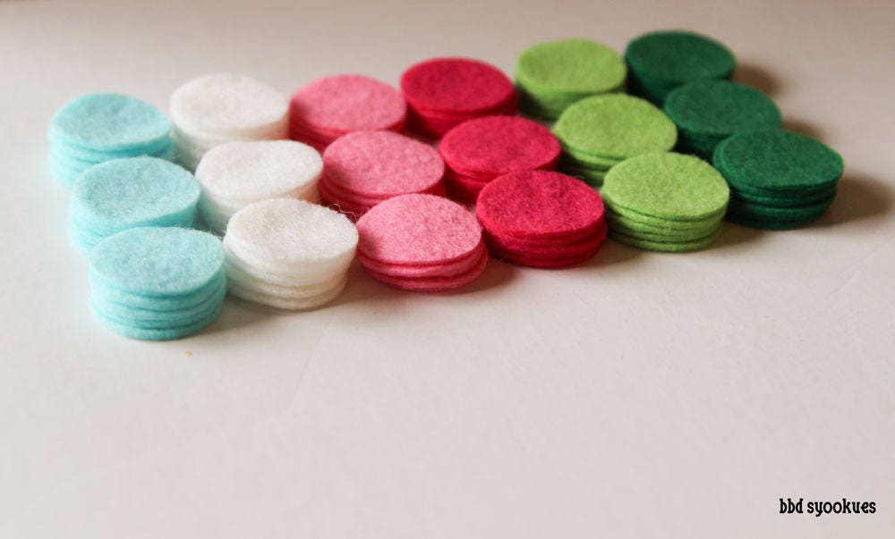 Wool Blend Felt Circles 90 1.25 Circles Pick a Color | Etsy