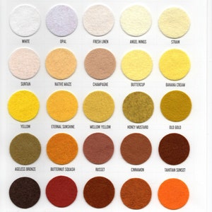 Felt Color Chart Felt Swatches | Etsy