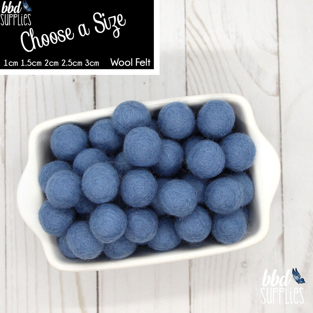 Wool Felt Balls Periwinkle Blue You Choose Size Felt Pom - Etsy