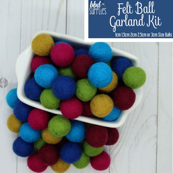 Wool Felt Balls Garland Kit Woodland Holiday You Choose - Etsy