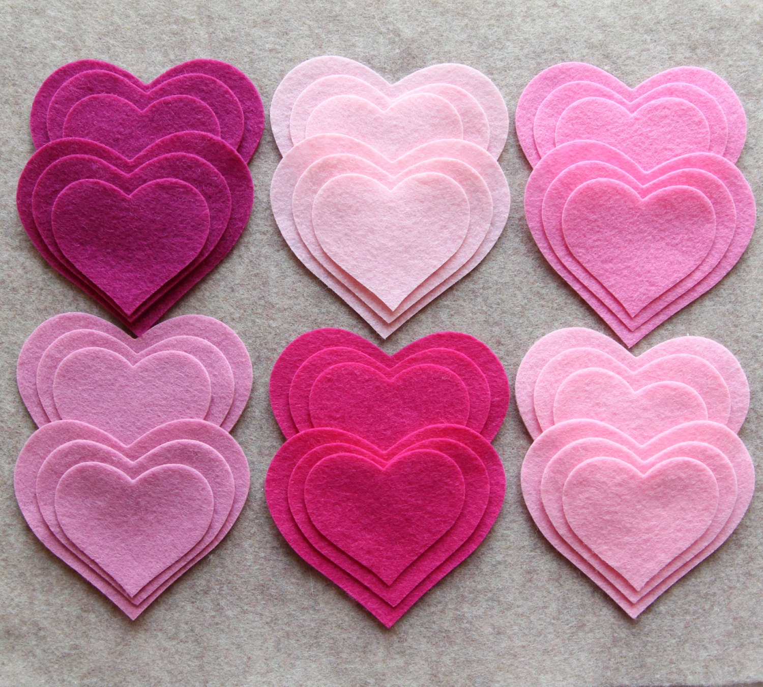 Wool Blend Felt Shapes 36 Hearts Pick a Color Set DIY | Etsy
