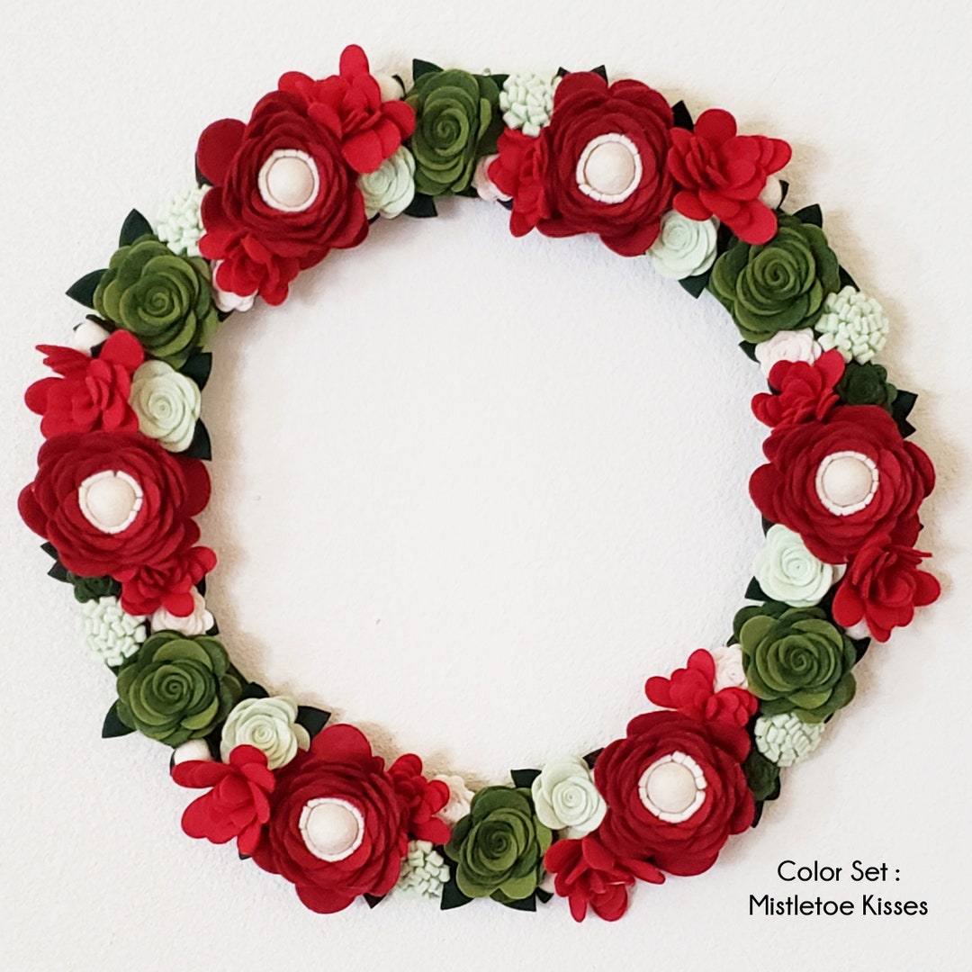 Felt Flower Wreath Kit 12 Inch Whitney Beginner Adult Craft Kit Makes 1 ...