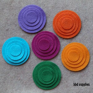 Wool Blend Felt Circles 12 Circle Sets Pick a Color Set DIY 48 ...