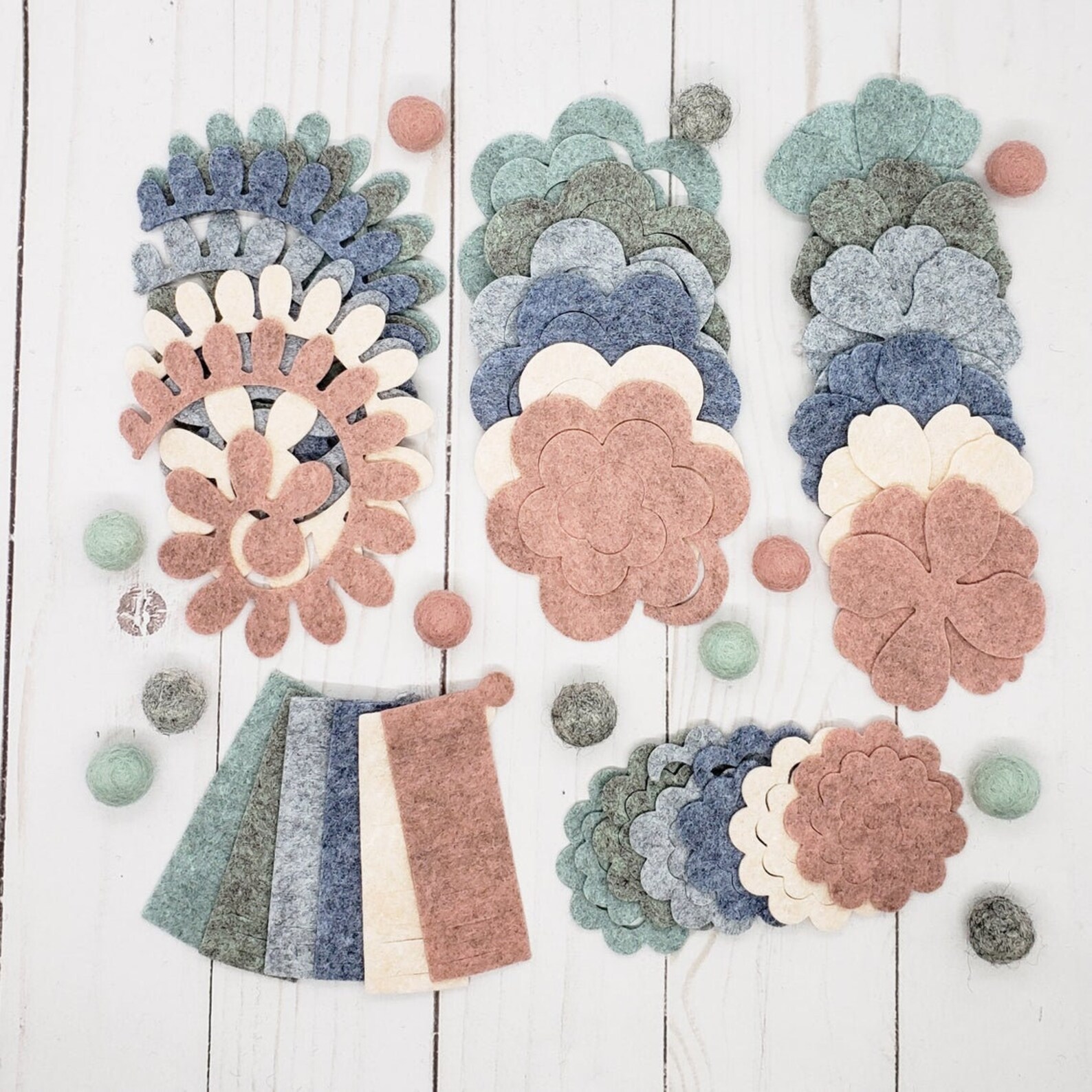 Loose Felt Flowers Lydia Flower Collection Pick Your Color - Etsy