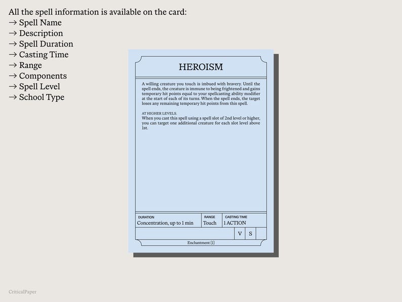 Dnd 5e Spell Cards in English | PALADIN | D&D Accessories and Role ...