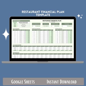 Restaurant Financial Plan Template, Budgeting,expense Tracking ...