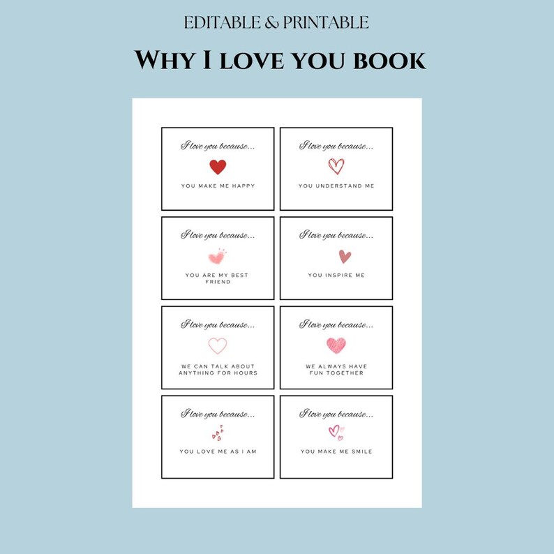 Why I Love You Book Canva Template, Romantic Fill in Journal ...