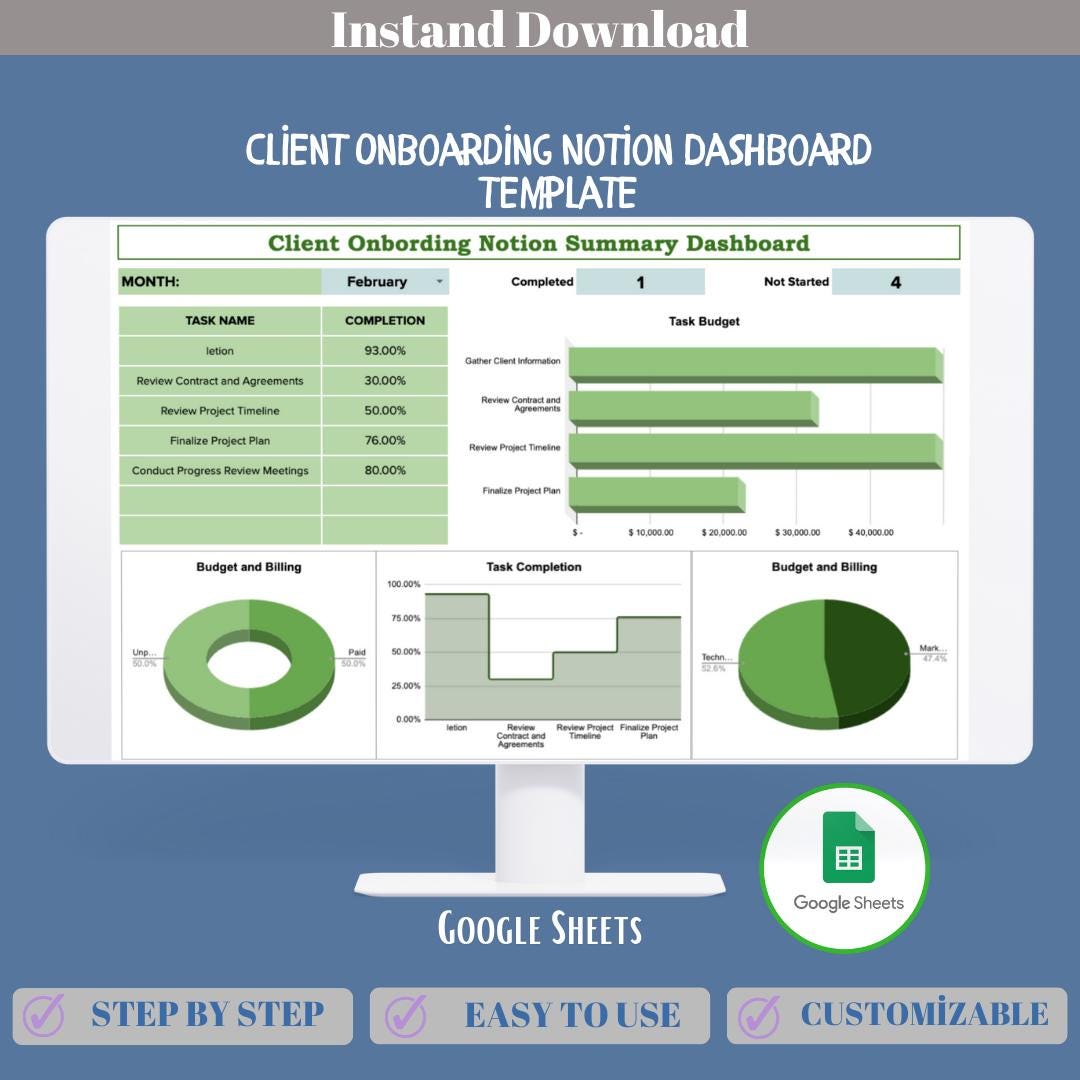 Client Onboarding Notion Dashboard Template, Editable CRM Workspace ...