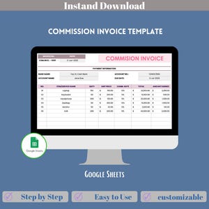 Commission Invoice Template, Digital Download, Editable & Easy to Use ...