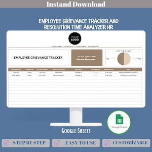 Employee Grievance Tracker Template, Google Sheets, HR Complaint Log ...