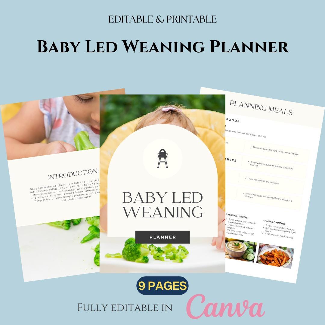 Baby Led Weaning Planner, Printable Meal Tracker and Feeding Schedule ...