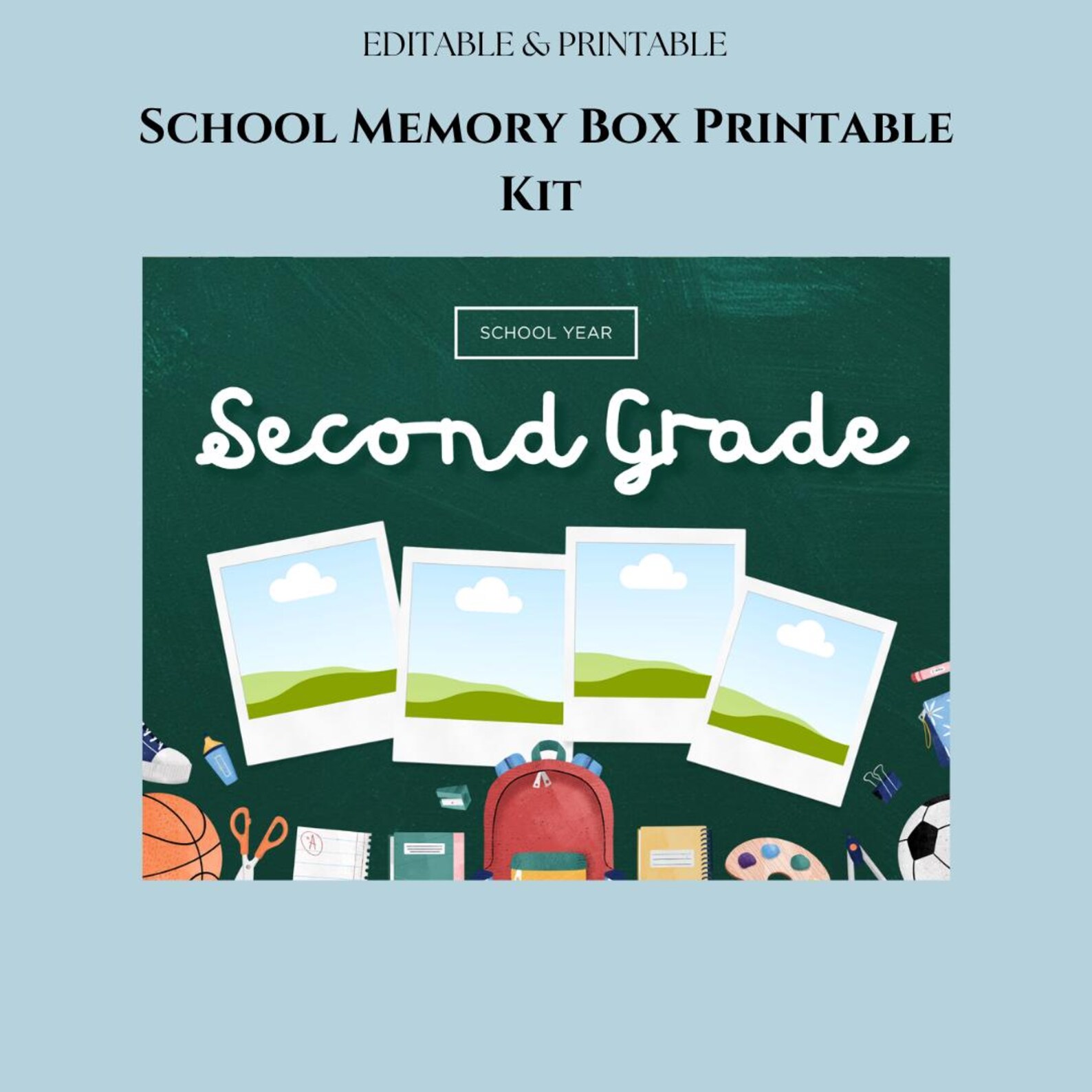 School Memory Box Printable Kit, Canva Editable Template, Student ...